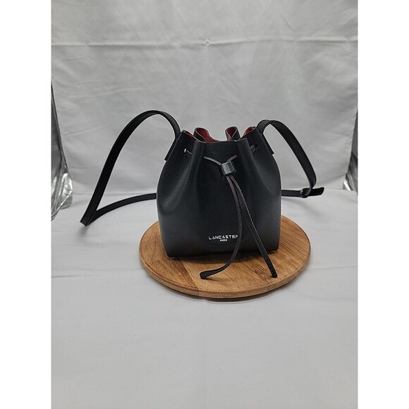 Lancaster | Bags | Lancaster Paris Black Saffiano Leather Bucket ...